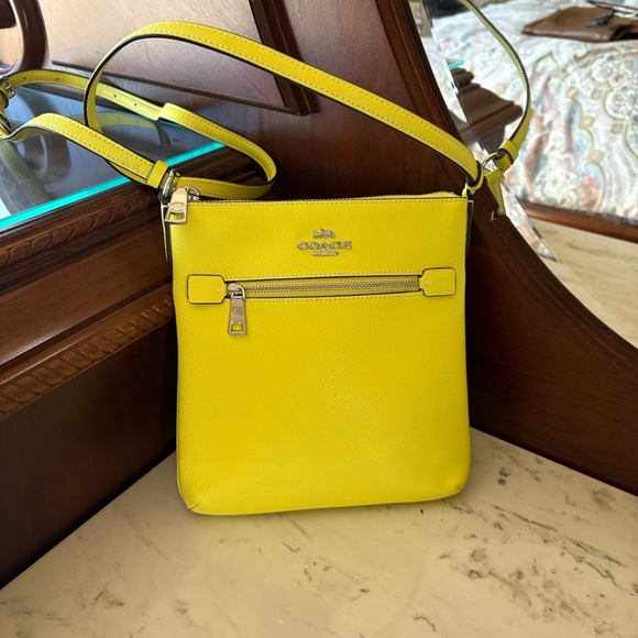 Coach | Bags | Coach Yellow Crossbody Bag With Sleek Design | Poshmark
